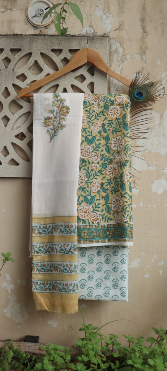 Zoey Flower Jaal Print Suit Set – Sethani Craft